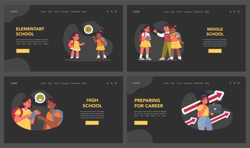 Child Milestones Set Flat Royalty Free Vector Image