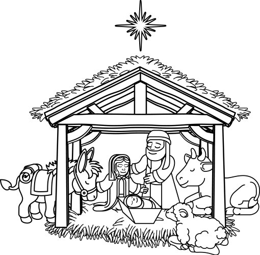 Christmas Eve Nativity Scene – Royalty-Free Vector | VectorStock