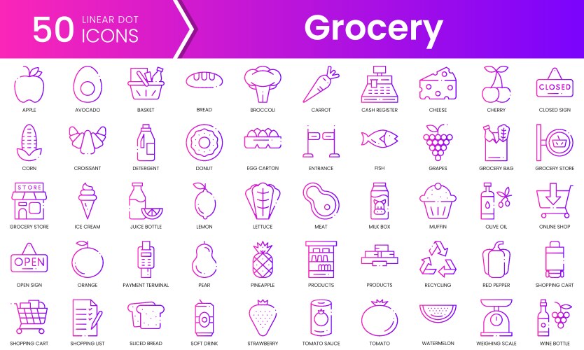 Set of sales icons gradient style icon bundle Vector Image