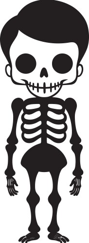 Silly bone structure cute skeleton cartoon Vector Image