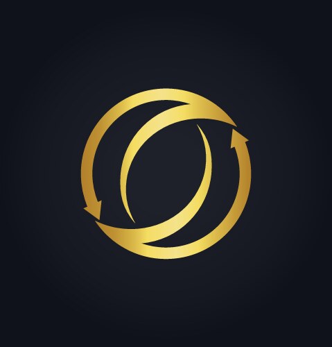 Abstract fox lines gold line art symbol emblem Vector Image