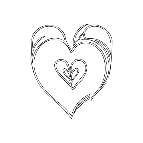 Love valentine outline sketch Royalty Free Vector Image