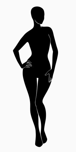 Woman body black silhouette female figure Vector Image
