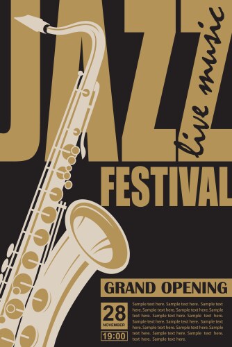 Jazz festival emblem Royalty Free Vector Image