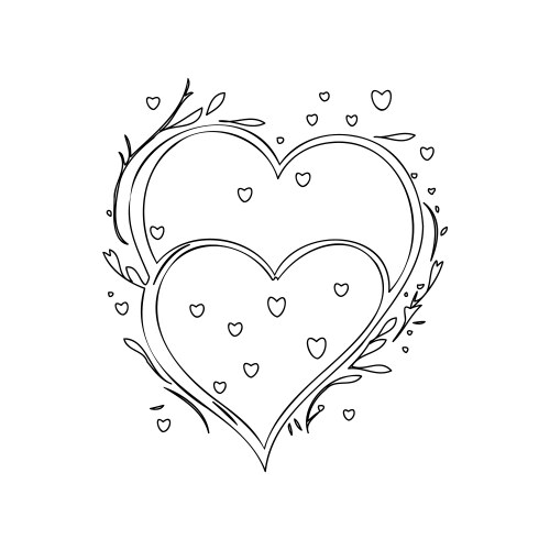 Love valentine outline sketch Royalty Free Vector Image