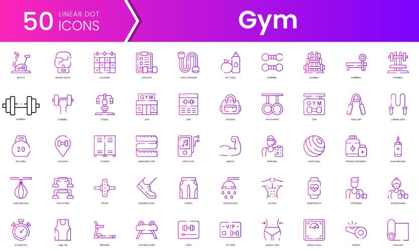 Set of nutrition icons gradient style icon bundle Vector Image