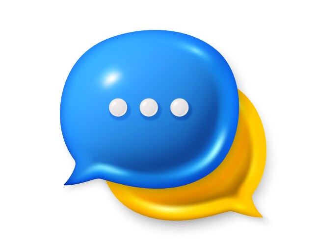 Speech bubble 3d icon chat dialog comment Vector Image