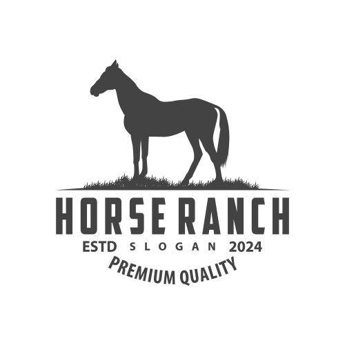 Horse logo simple ranch template western Vector Image