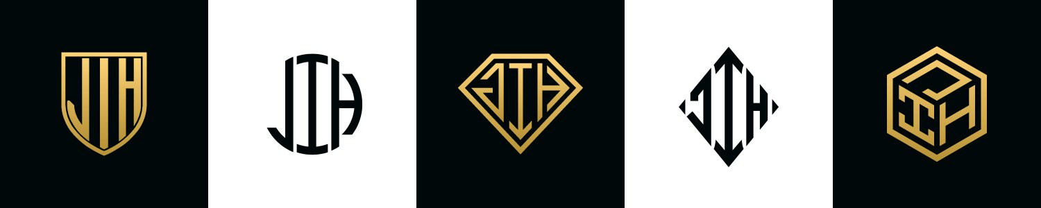 Initial letters jzm logo designs bundle Royalty Free Vector