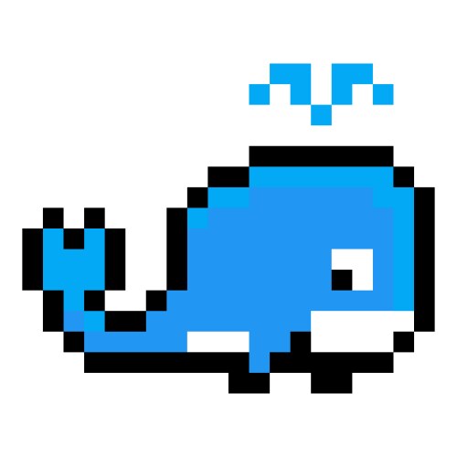8 bit pixel cute whale Royalty Free Vector Image