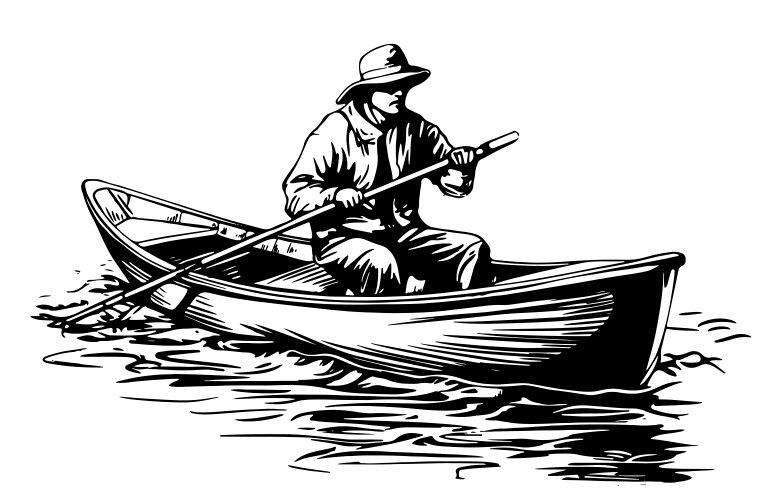 Fisherman outline Vector Images & Graphics for Commercial Use | VectorStock