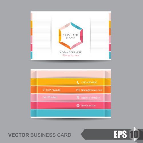 Paper business card template Royalty Free Vector Image