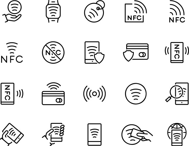 Nfc technology icon wireless payment sign near Vector Image