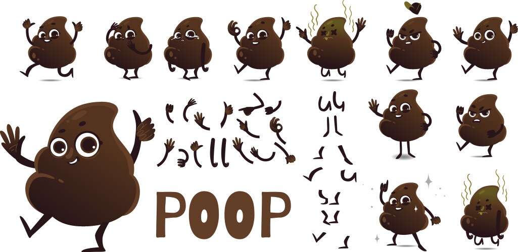 Seamless background with cute poo cartoon Vector Image