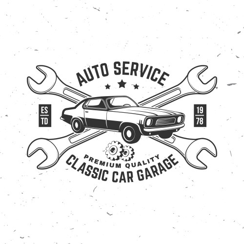 Auto service logo emblems badges and icons Vector Image