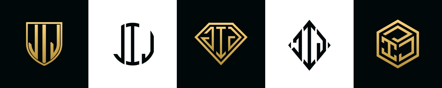 Initial letters jmp logo designs bundle Royalty Free Vector