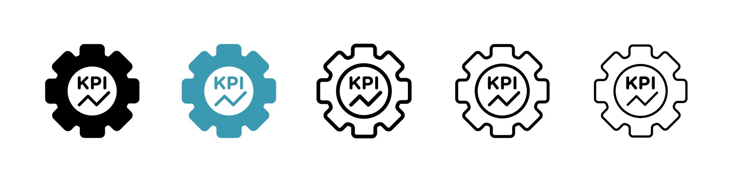 Kpi icon set on white background Royalty Free Vector Image