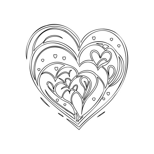 Love valentine outline sketch Royalty Free Vector Image