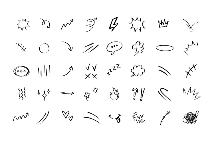 Doodle hand drawn cute cartoon expression sign Vector Image