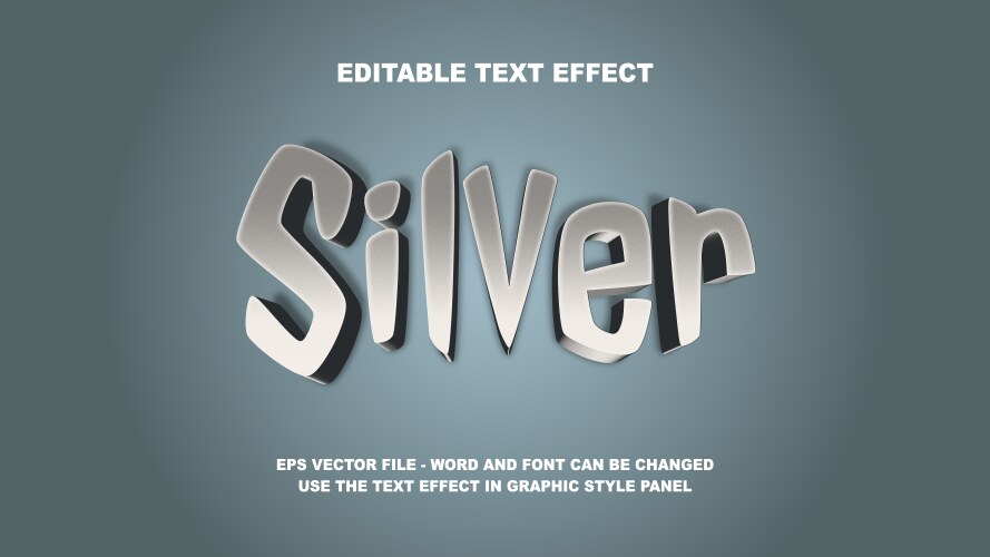 Editable text effect blue 3d template Royalty Free Vector