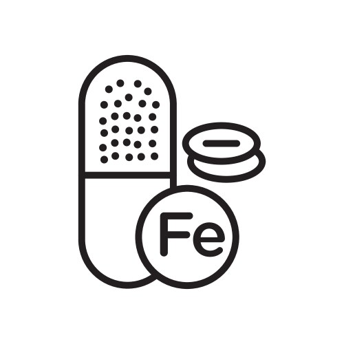 Iron capsule icon set fe vitamin and nutrient Vector Image
