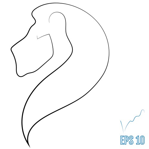 Unicorn in one line style Royalty Free Vector Image