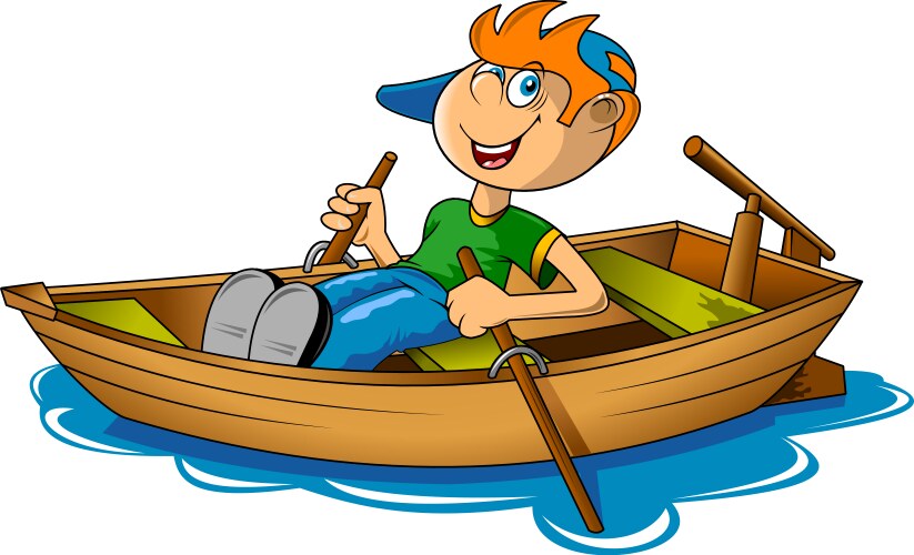 Rowing boy Royalty Free Vector Image - VectorStock
