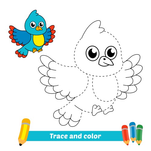 Trace and color for kids boat Royalty Free Vector Image