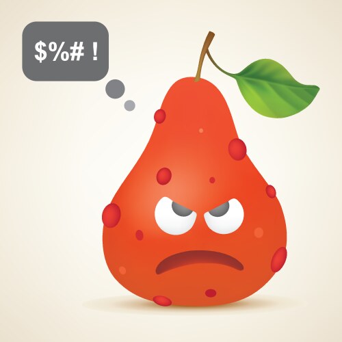 Funny pear and angry Royalty Free Vector Image