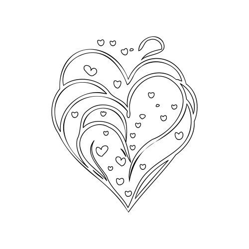 Love valentine outline sketch Royalty Free Vector Image