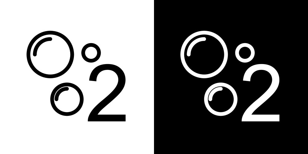 Oxygen o2 icon set on white background Royalty Free Vector