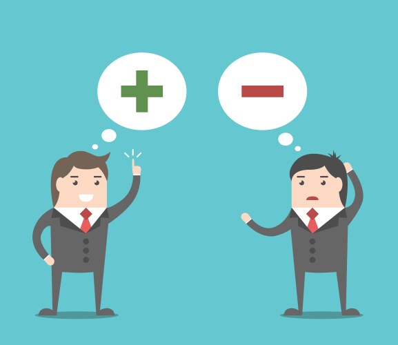 Positive and negative thinking Royalty Free Vector Image