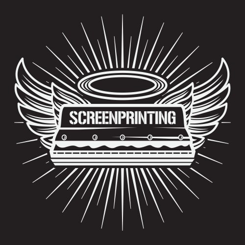 Screen Printing Logo Template Royalty Free Vector Image