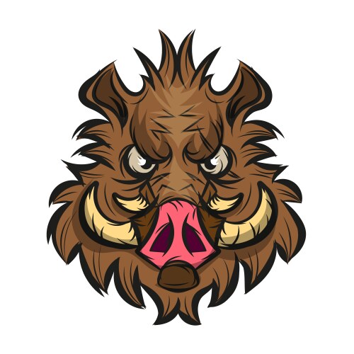 Wild boar head mascot Royalty Free Vector Image
