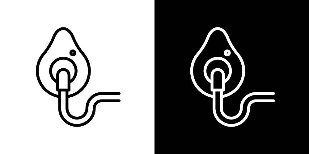 Oxygen mask icon set on white background Vector Image