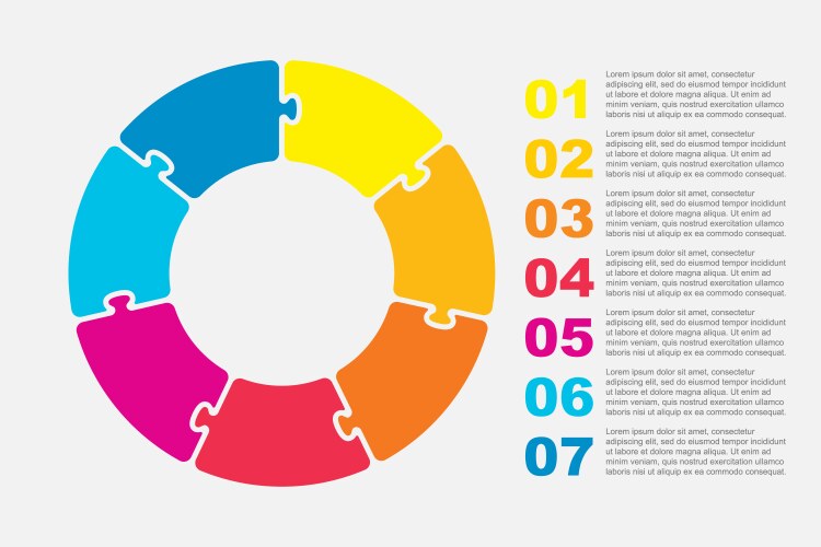 Puzzle with Seven Pieces Vector Images (over 240)