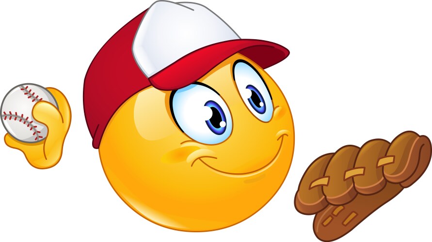 Baseball batter emoticon Royalty Free Vector Image