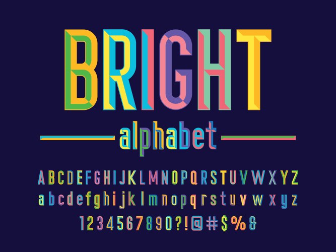 Childish colorful font construction set alphabet Vector Image