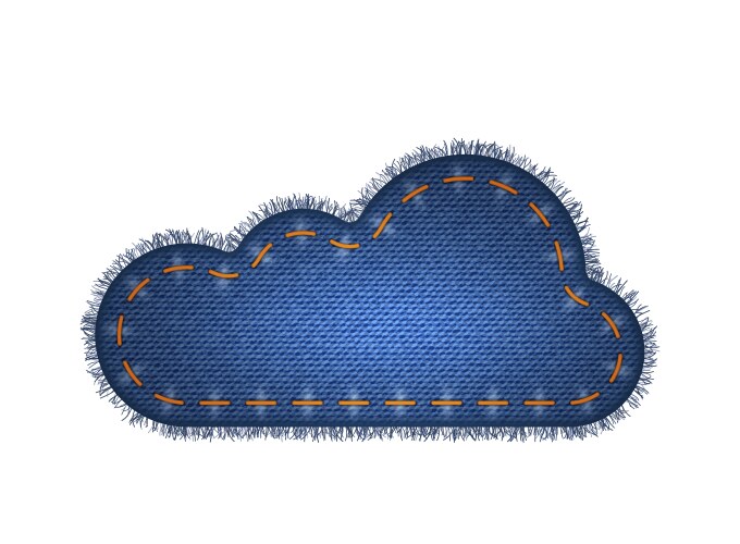 Star patch of blue jeans denim texture realistic Vector Image