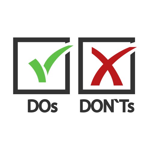 Dos and donts symbol Royalty Free Vector Image