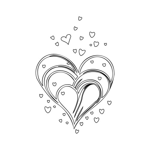 Love valentine outline sketch Royalty Free Vector Image