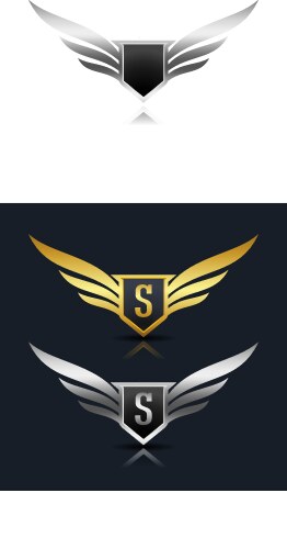 Wings letter f and s logo design concept template Vector Image