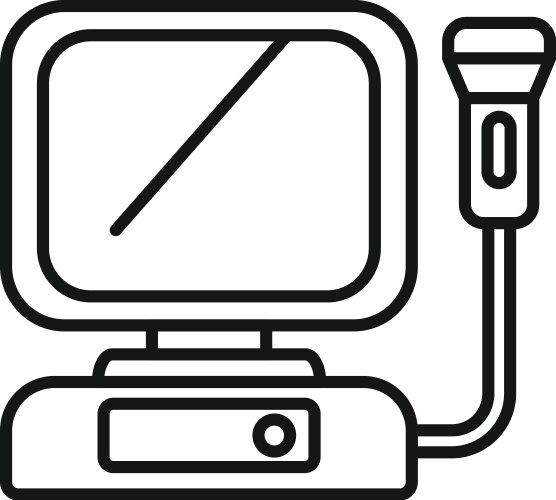 Ultrasound machine showing modern medical Vector Image
