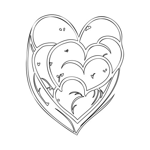 Love valentine outline sketch Royalty Free Vector Image