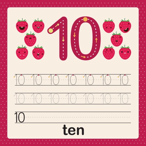 Flash card collection for numbers Royalty Free Vector Image