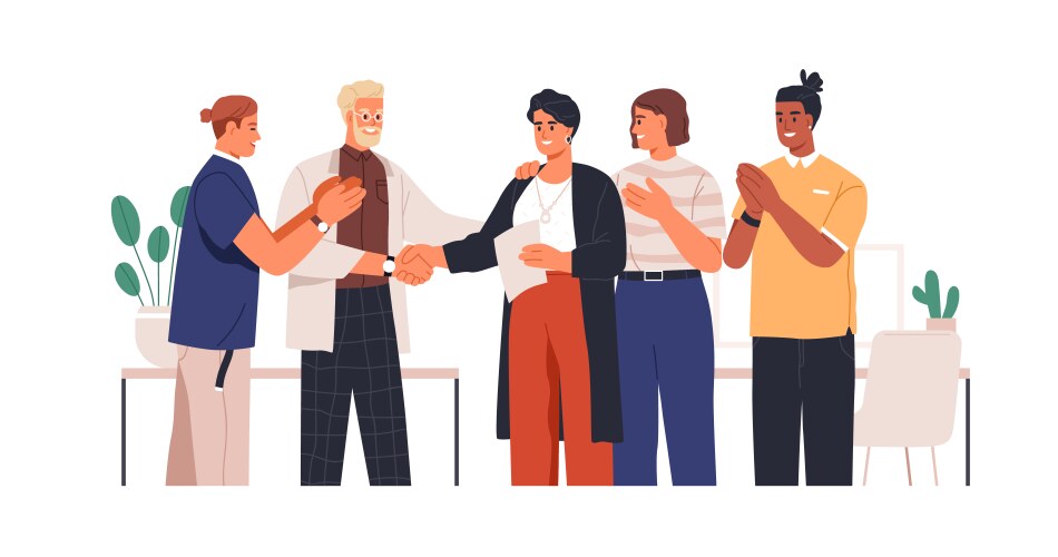 Friends congratulate on holiday congratulation Vector Image