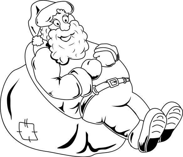 Outlined cheerful santa Royalty Free Vector Image