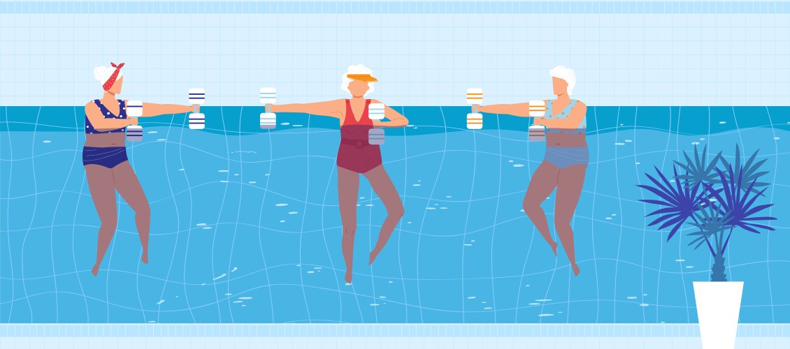 Swimmers in pool top view man and woman swim Vector Image