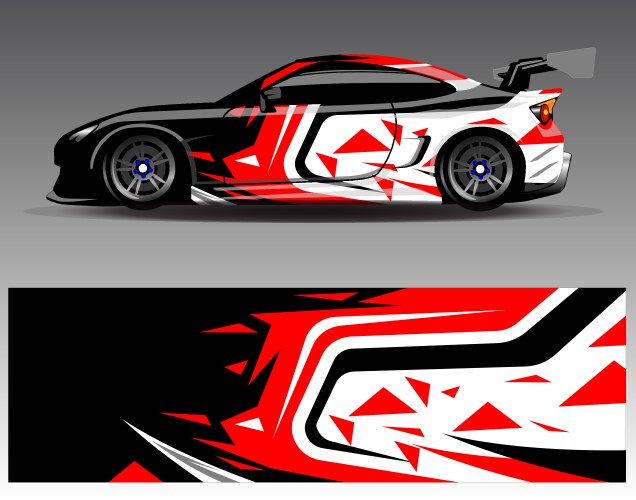 Racing car wrap purple design custom livery Vector Image