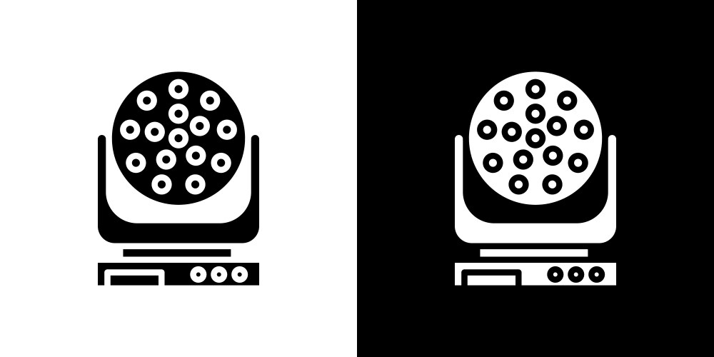 Laser lamp icon black and white outline sign Vector Image